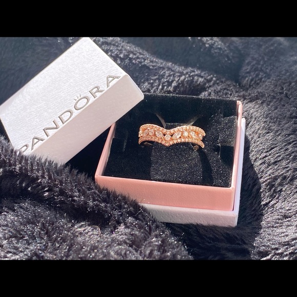 Pandora | Jewelry | Pandora Sparkling Marquise Double Wishbone Ring Free Shipping | Poshmark